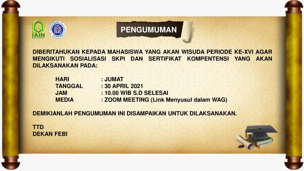 Pengumuman Sosialisasi SKPI dan Sertifikat Kompentensi - Fakultas ...